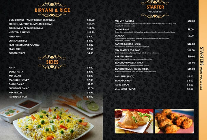 Menu at Shor bazaar restaurant, Auckland