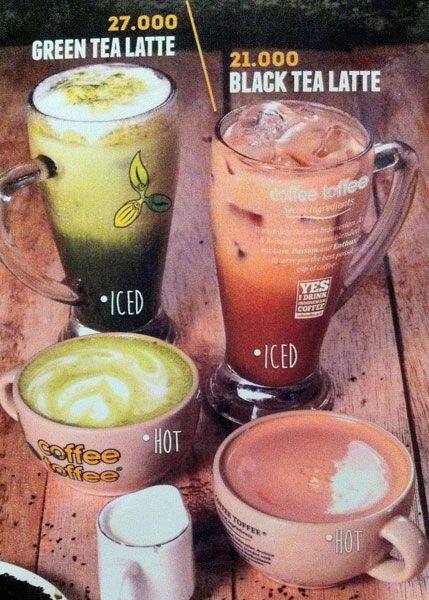 Carta del café Coffee Toffee, Yakarta, Sovereign Plaza