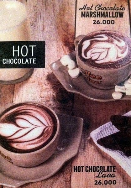 Menu at Coffee Toffee cafe, Jakarta, Sovereign Plaza