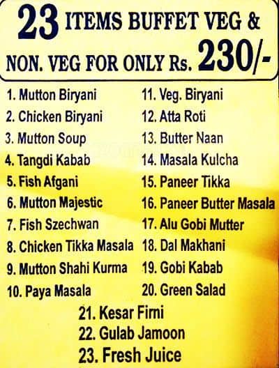 Menu at Mahek Restaurant, Hyderabad