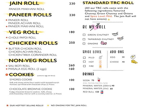 The Roll Company - TRC Menu, Menu for The Roll Company - TRC, Juhu ...