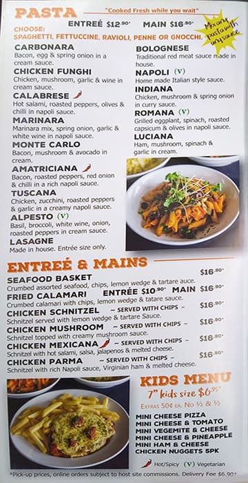 Menu at JJ's Pizza Lilydale pizzeria, Lilydale