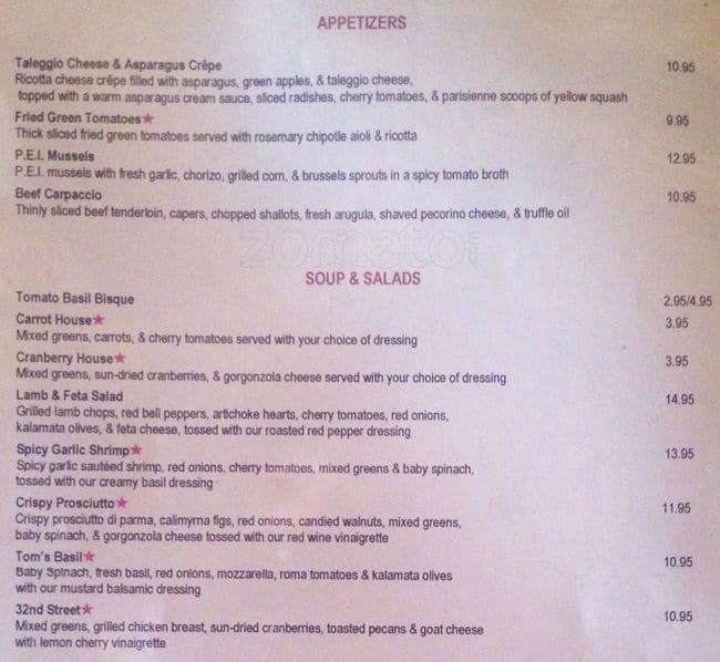 Trattoria Stella Menu, Menu v reštaurácii Trattoria Stella, City Park ...