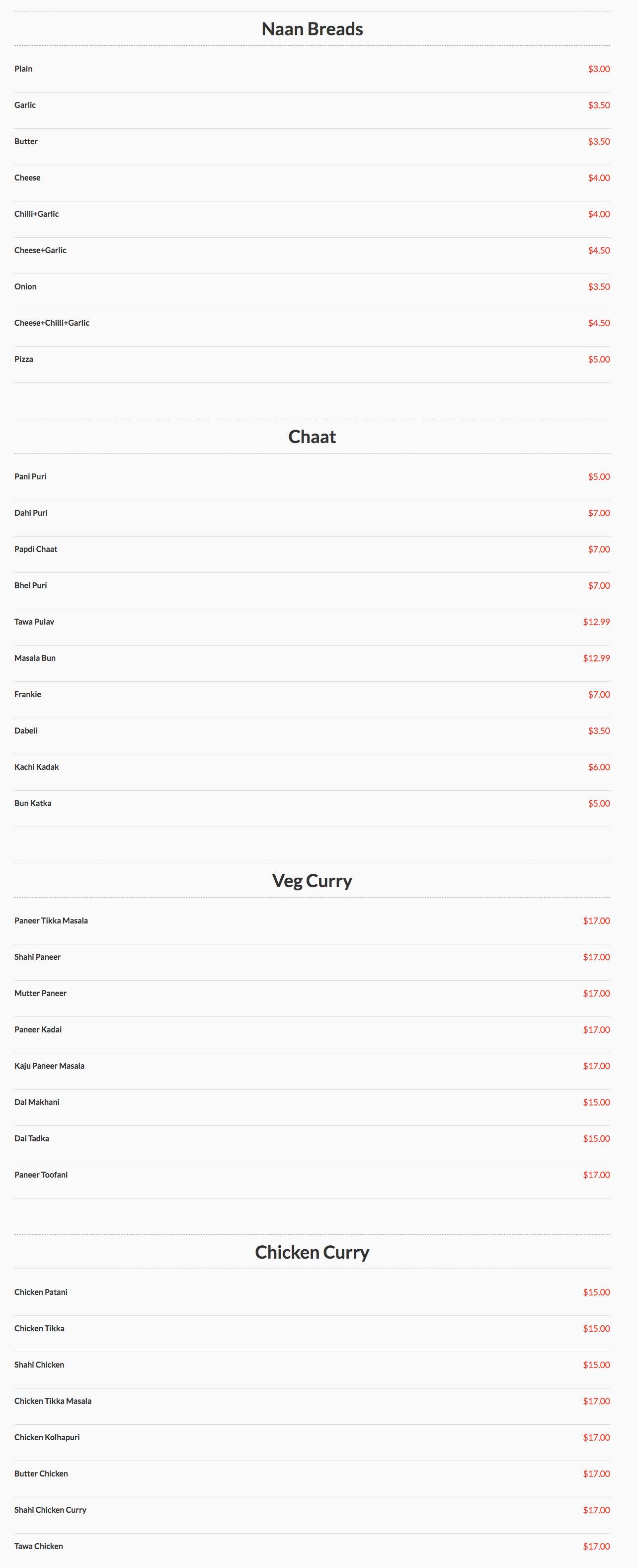 Menu at Egg zone restaurant, Harris Park