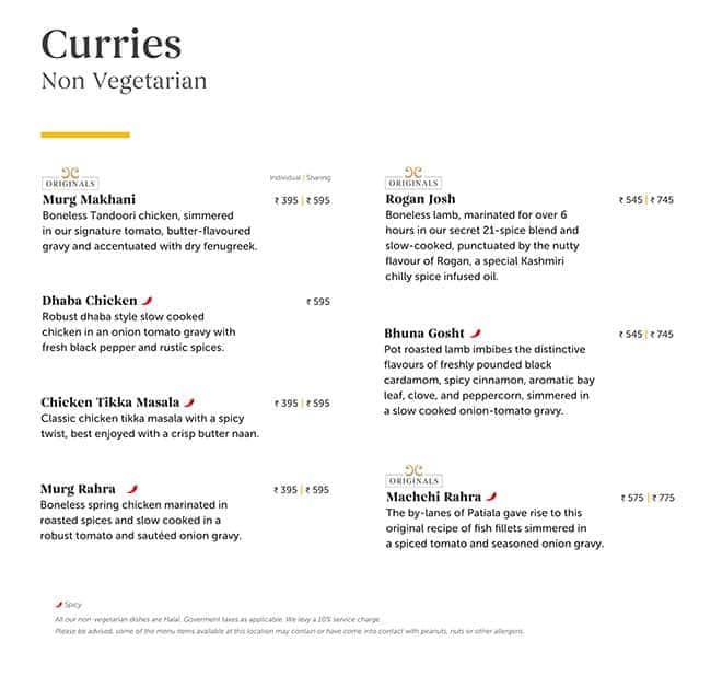 Menu at Copper Chimney, Pune, Nagar Rd