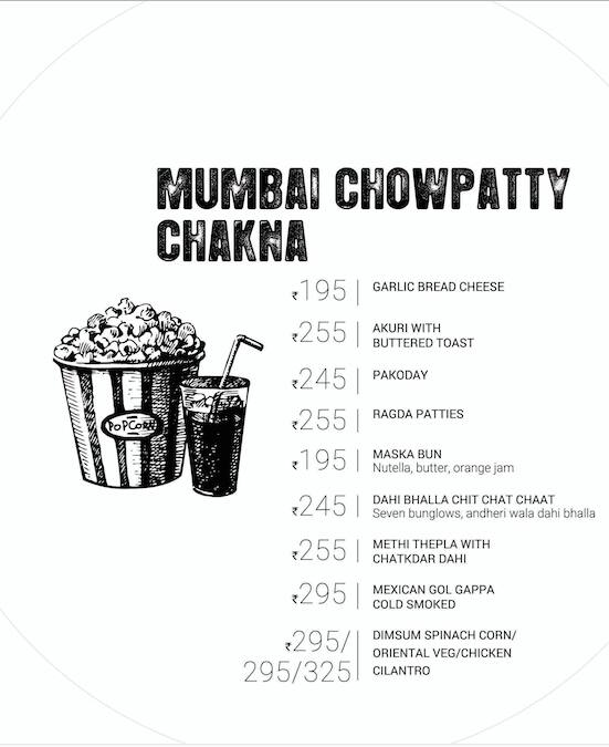 Menu at Bombay Cafe, New Delhi