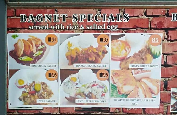 Menu at Manang Biday Cafe, Taytay