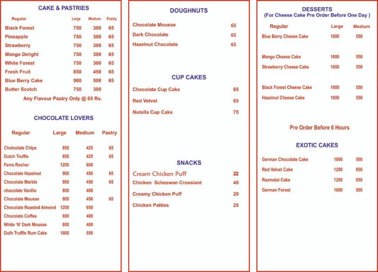 Menu of I Love Cakes & Cafe, Nalasopara, Mumbai