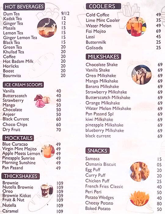 Menu at SIP GOSSIP, Hyderabad