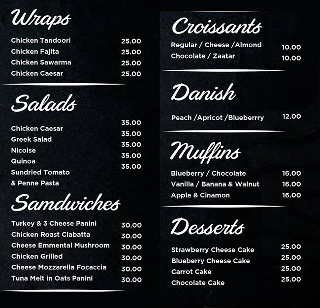Menu of Cafe Elite, Jumeirah Lake Towers (JLT), Dubai