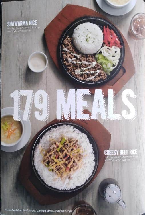 Menu at The Sizzlin' Pepper Steak steakhouse, Manila, Harbor Square