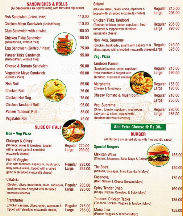 Menu at Nova Cuisine by Bread World, Kochi