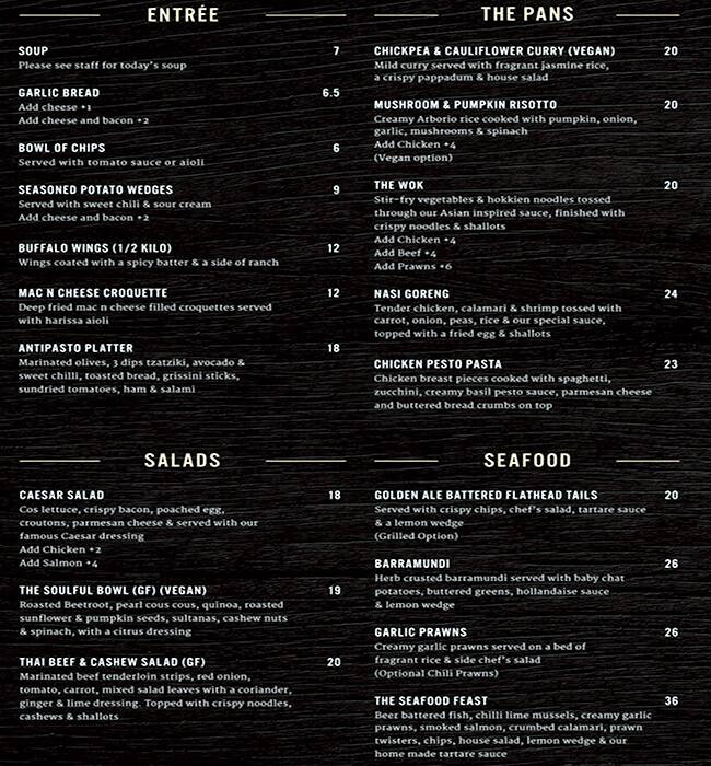 Menu at Waltzing Matilda Hotel pub & bar, Springvale