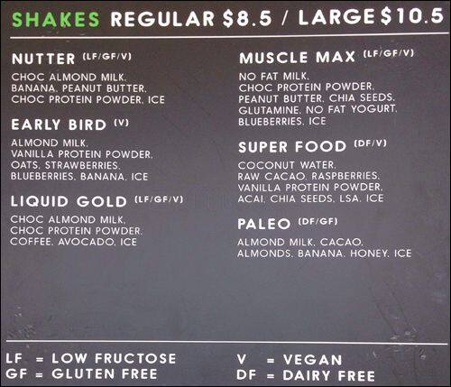 Nutrition Bar Menu, Menu for Nutrition Bar, Richmond, Melbourne ...