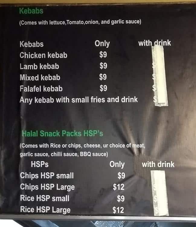 Menu at Kebab Republic - South Melbourne, Melbourne