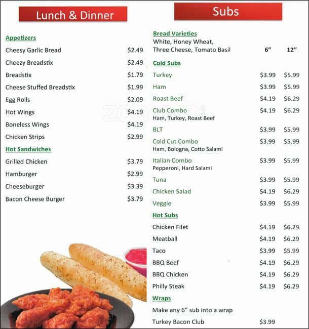 Menu at Hot Stuff Pizza restaurant, Naperville, 901 N Washington St