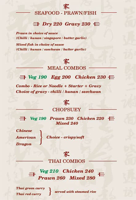 Menu at Tangra - Indo Chinese Cuisine, Bengaluru