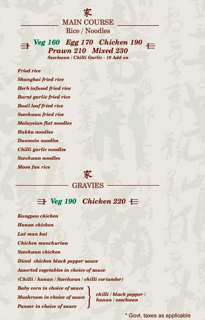 Menu at Tangra - Indo Chinese Cuisine, Bengaluru