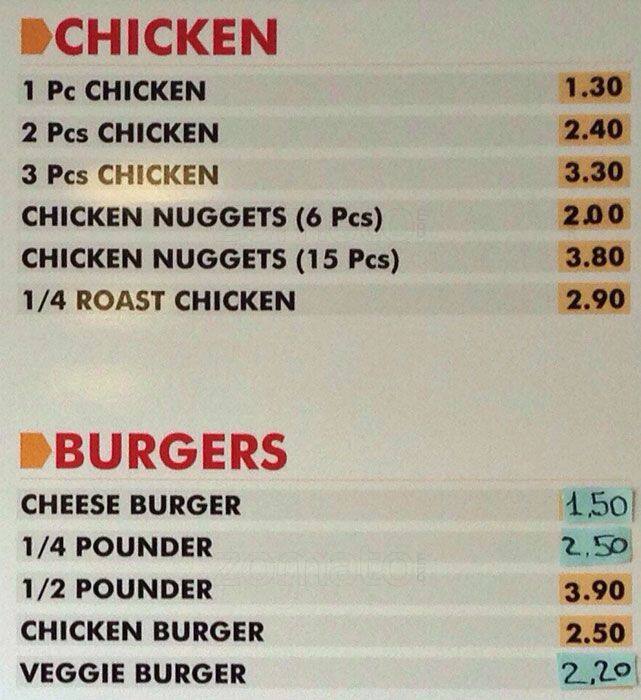 Menu at Atlantic Fish Bar, London, 275 Green Lanes