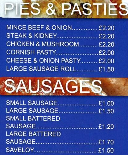 Menu at Ickenham Sandwich Bar, Ickenham, 97 High Rd