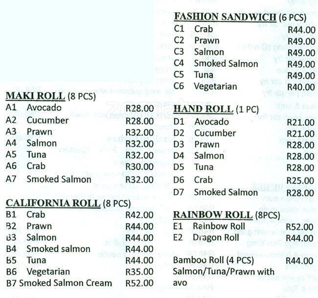 Menu at Chef Shop restaurant, Benoni, Northmead Square