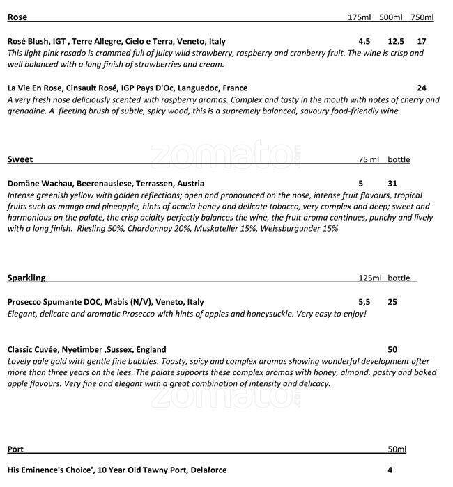 Menu at The Edinburgh Larder cafe, Edinburgh