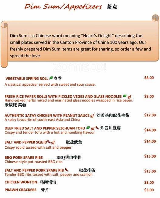 Menu at Starlight Restaurant, Queenstown