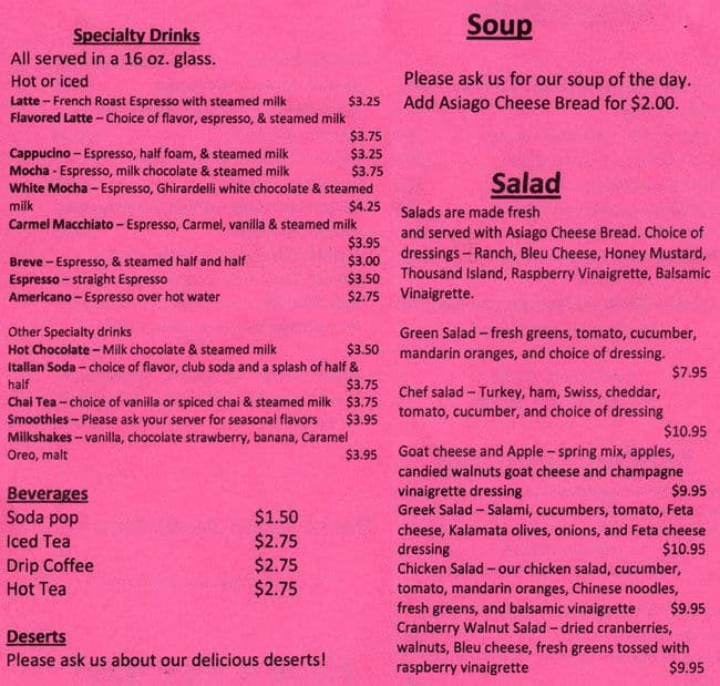 Menu at The French Hen restaurant, Lakewood, Steilacoom Blvd SW