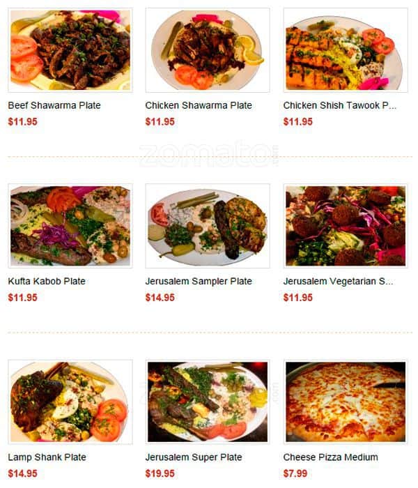 Menu at Jerusalem Bakery, Marietta, 585 Franklin Gtwy SE Ste 160