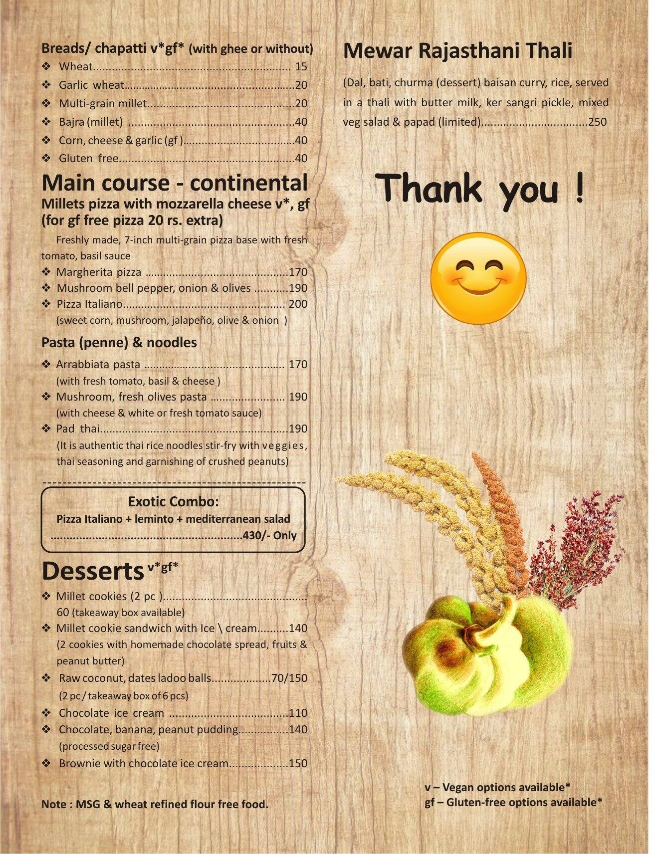 Menu at Millets Of Mewar - Best Restaurant in Udaipur, Udaipur, 25