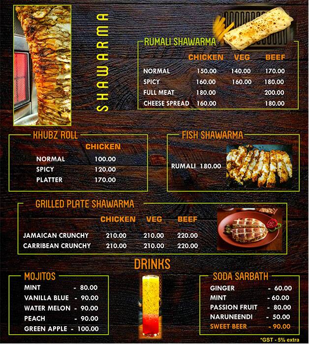 Menu at Barbecue Space Restaurant, Thiruvananthapuram, TC 4/842-2
