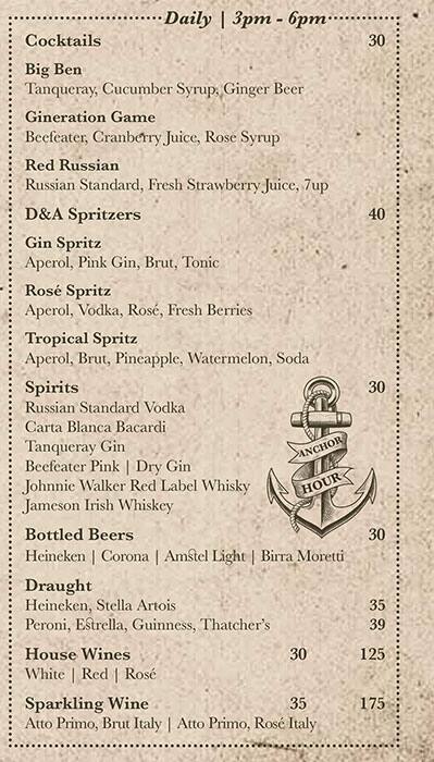 Menu of Murray’s - Jumeirah Beach Hotel, Umm Suqeim, Dubai