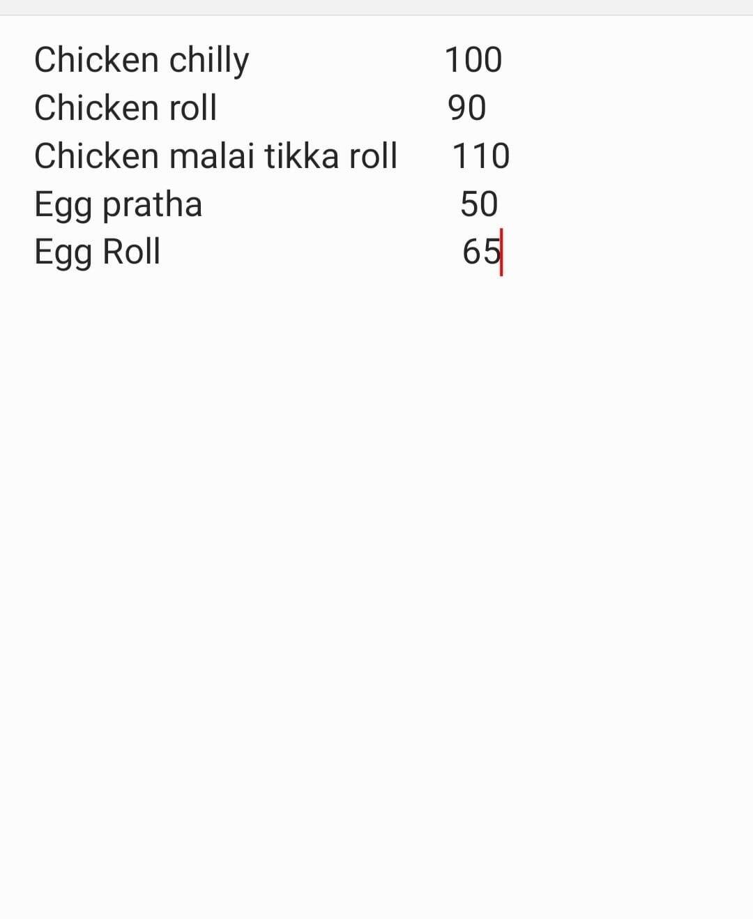 Menu of Super Chinese, Pachpaoli, Nagpur