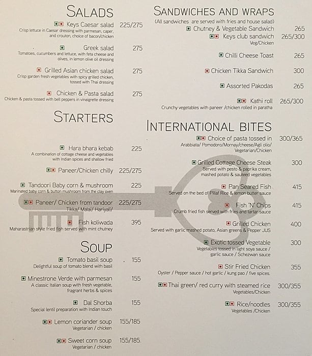 Keys Cafe Menu, Menu for Keys Cafe, Marol, Mumbai - Zomato