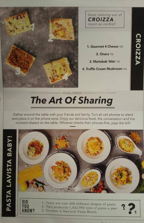 Menu at The Playground - Street Gallery PIM restaurant, South Jakarta