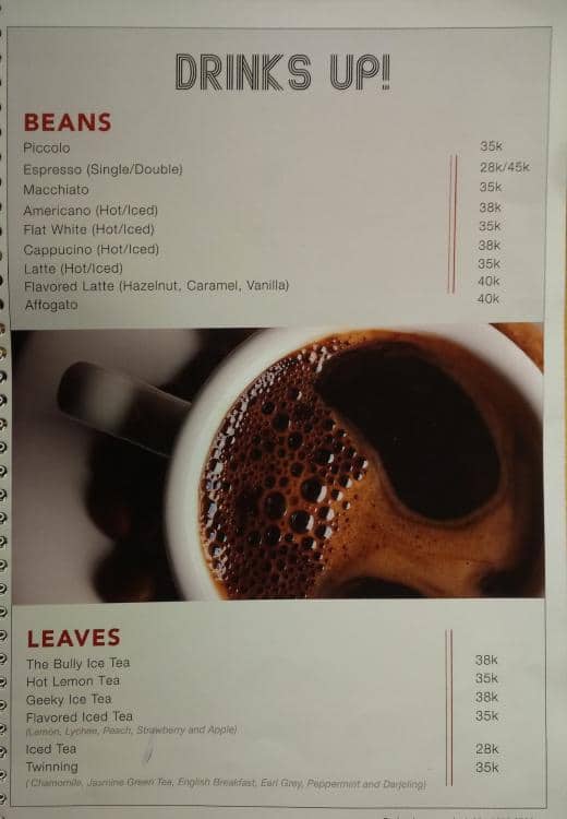 Menu at The Playground - Street Gallery PIM restaurant, South Jakarta