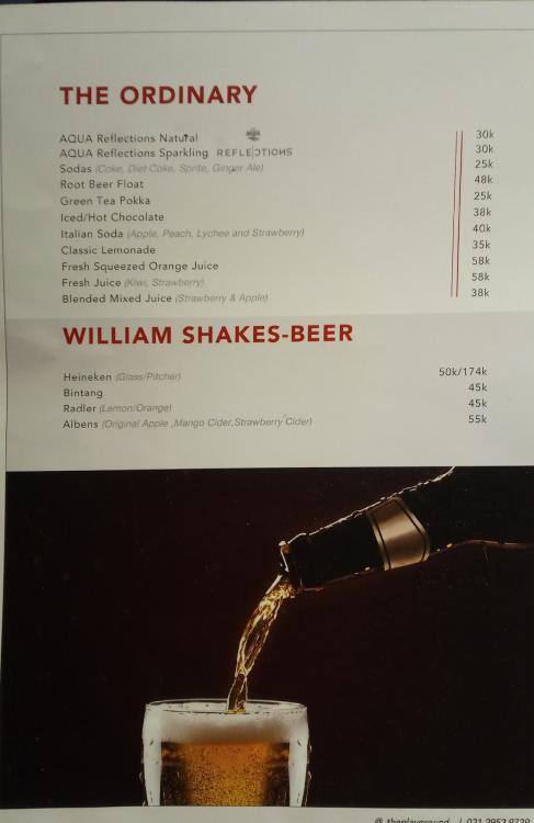 Menu at The Playground - Street Gallery PIM restaurant, South Jakarta