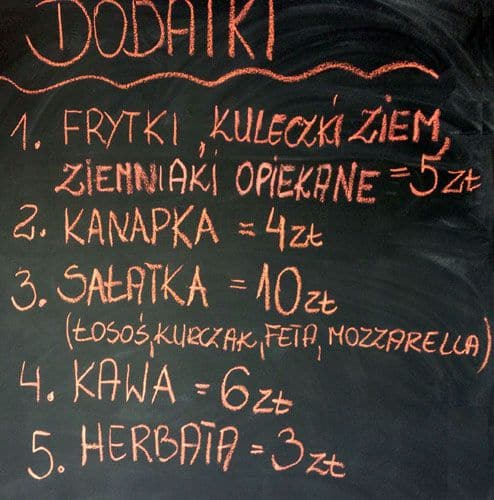 Menu at Bistro 53 restaurant, Warsaw, Aleja Stanów Zjednoczonych 53