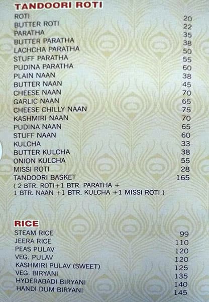 Menu at Mayur Restaurant & Banquet, Ahmedabad, Mayur restaurant nr. Man ...