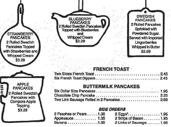 Menu at Family Pancake House Edmonds restaurant, Edmonds