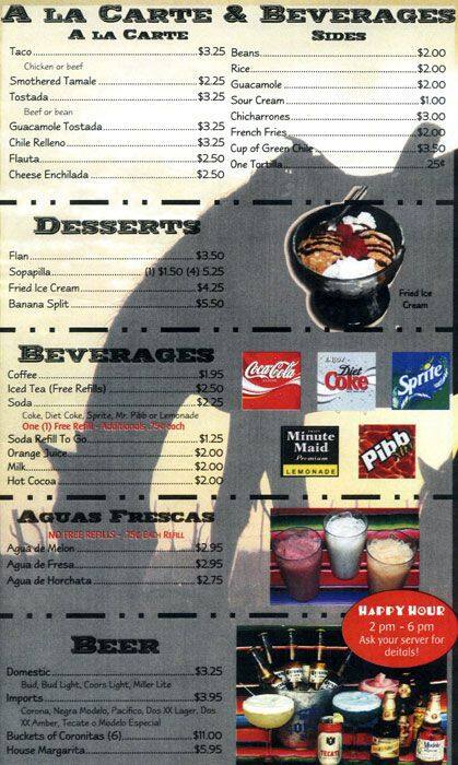 Menu at El Sabor Jerezano restaurant, Northglenn