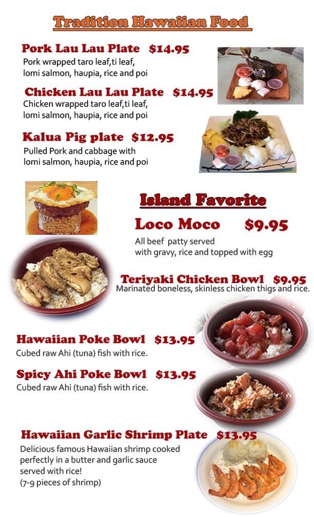 Menu at Cuckoo Coconuts pub & bar, Honolulu