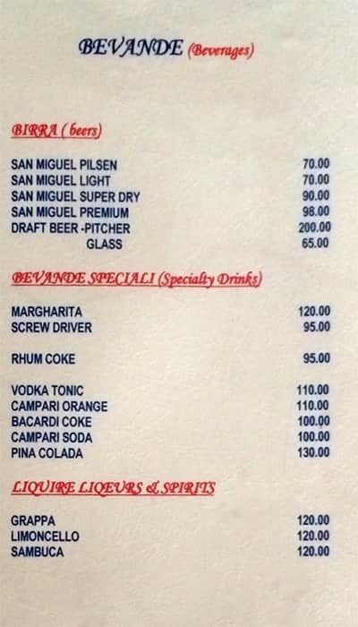 Menu at La Tegola Busay restaurant, Cebu City, Cebu Transcentral Hwy