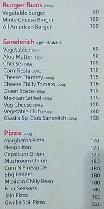 Menu at Gwalia Sweets Motera, Ahmedabad, GF