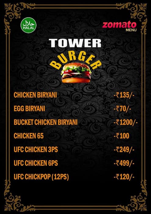Menu at TOWER BURGER, Chennai, Z-175