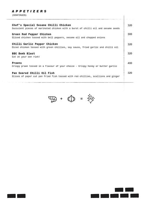 Menu at Black Brick Cafe, Kolkata