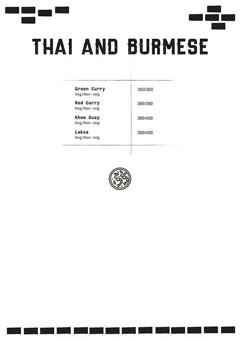 Menu at Black Brick Cafe, Kolkata