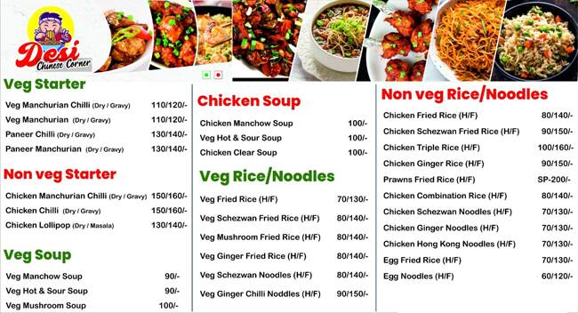 Menu at Desi Chinese Corner, Pune, Shop 8