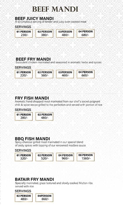 Menu of Black Pepper, Tolichowki, Hyderabad