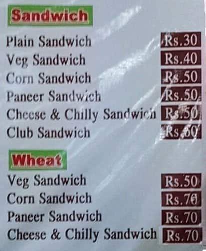 Menu at RED CHERRY, Coimbatore
